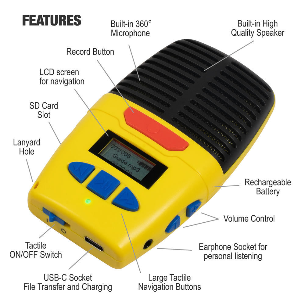 Micro-Speak Plus Digital Voice Recorder Dictaphone - Blind low vision ...