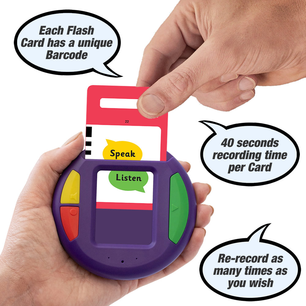 Talking Flash Card Reader - Voice Recordable - Speak, Record and Play ...