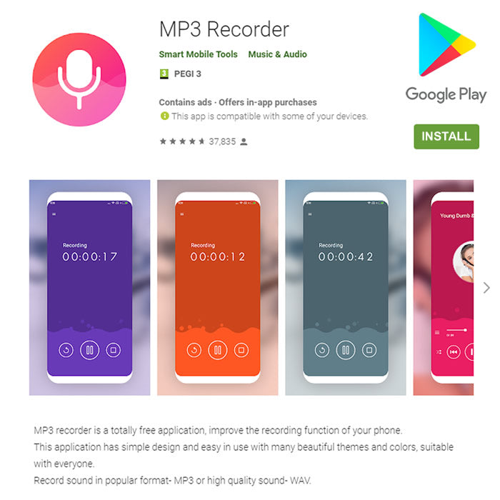 FREE Android MP3 Voice Recorder App – Talking Products Ltd